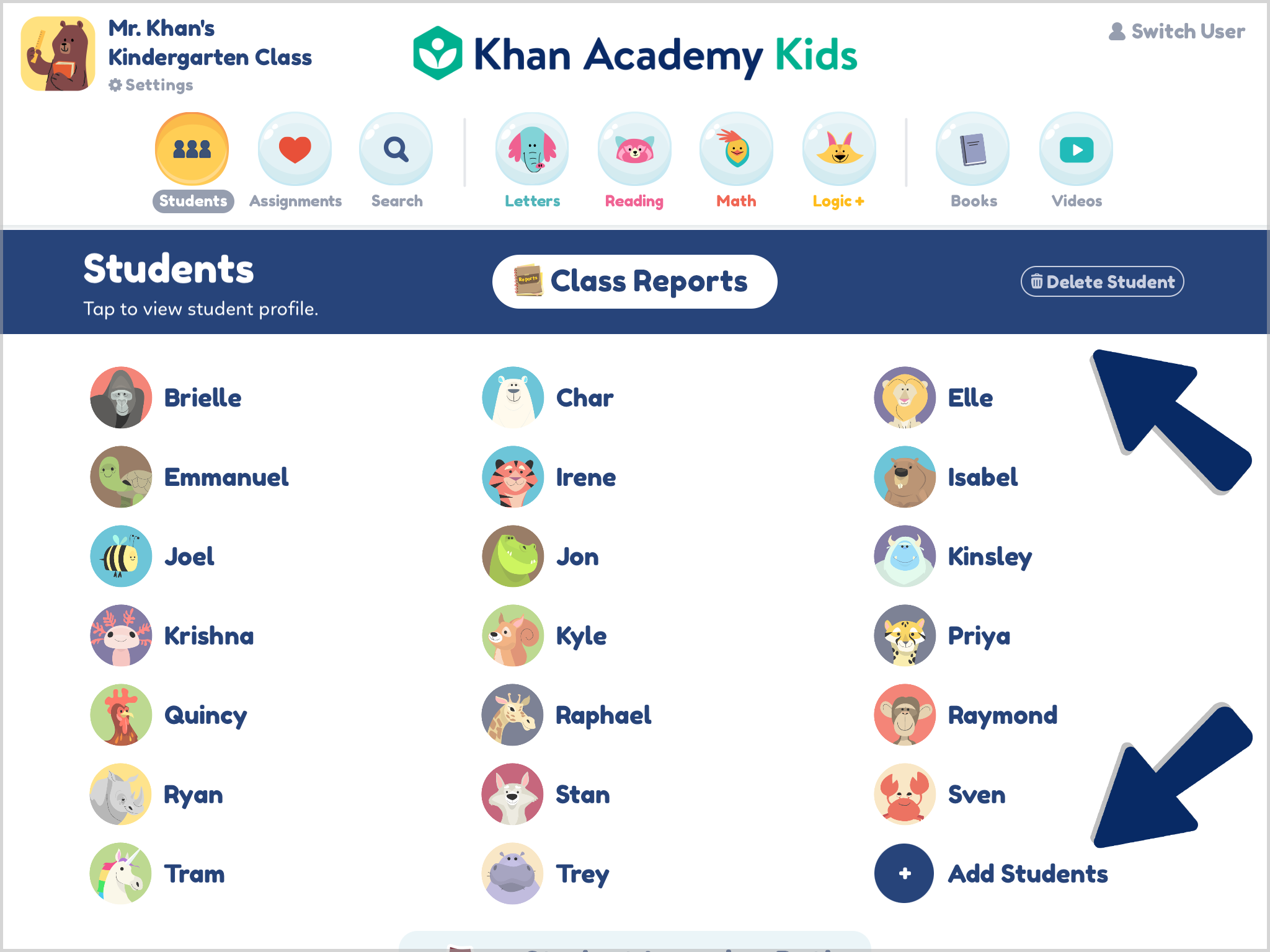 FAQ: How do I add/remove students from a Class Account? – Khan Academy